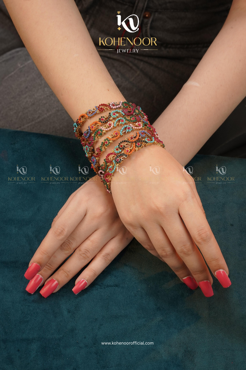 Nauratan Hand Made 6 Pieces Bangles – kohenoorofficial